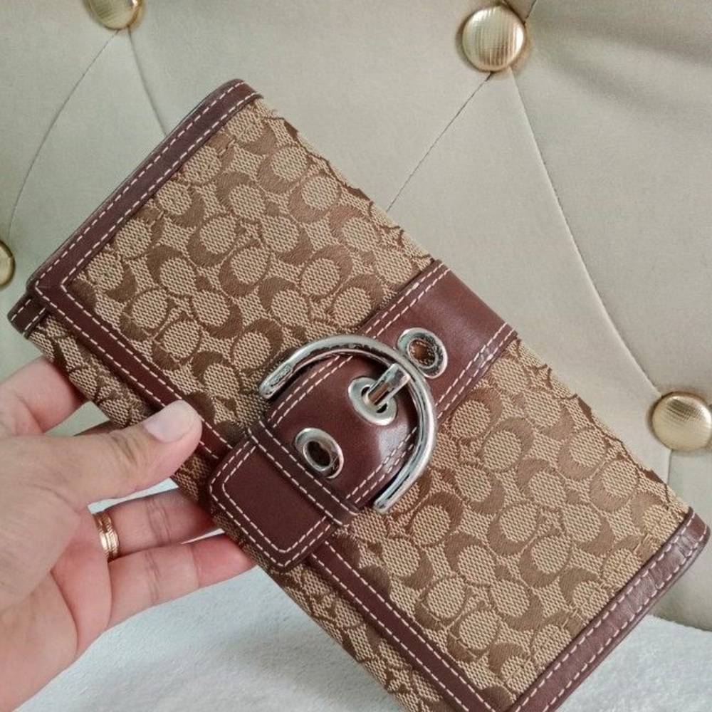 Coach Signature Cc Monogram Vintage Tri-Fold Billfold… - Gem